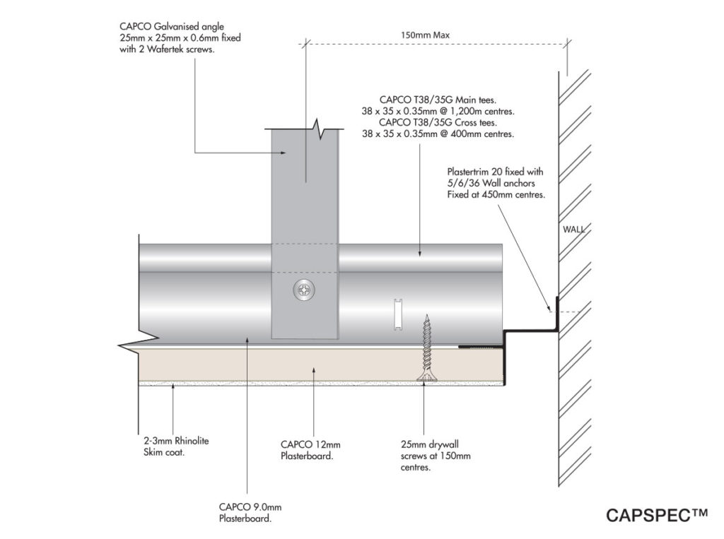 Plasterboard Covered Tee System - Capco